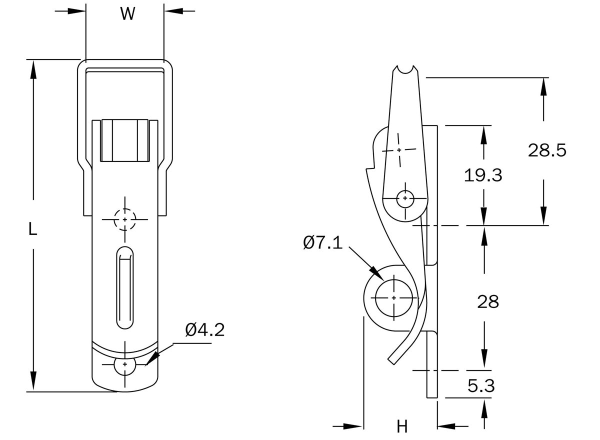 29 Series - Rigid Latch - Padlock Version | Components Direct